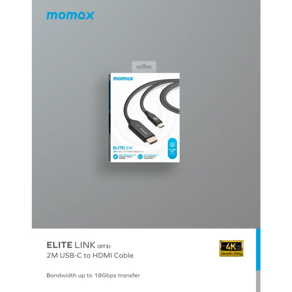 Cáp Chuyển Đổi Type C sang HDMI 4K 2m Momax DT3